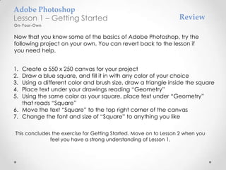 Photoshop Lesson 1 | PPTX