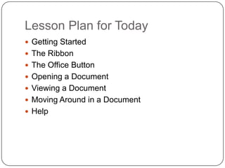 Beginners Microsoft Office Word 2007 Lesson 1 | PPTX