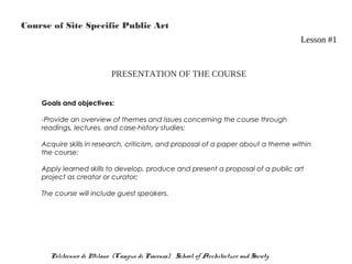 Lesson 1-Site specific Public Art | PPT