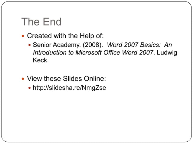 Microsoft Office Word 2007 - Lesson 1 | PPTX