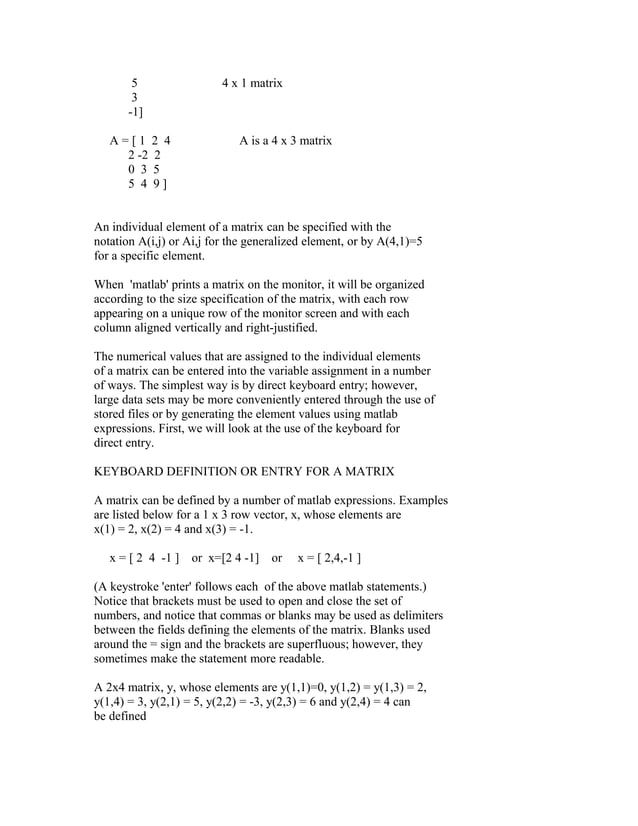 matlab Lesson 1 | PDF