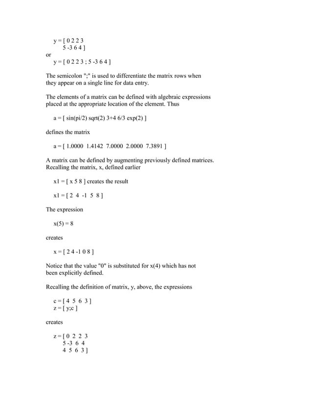 matlab Lesson 1 | PDF