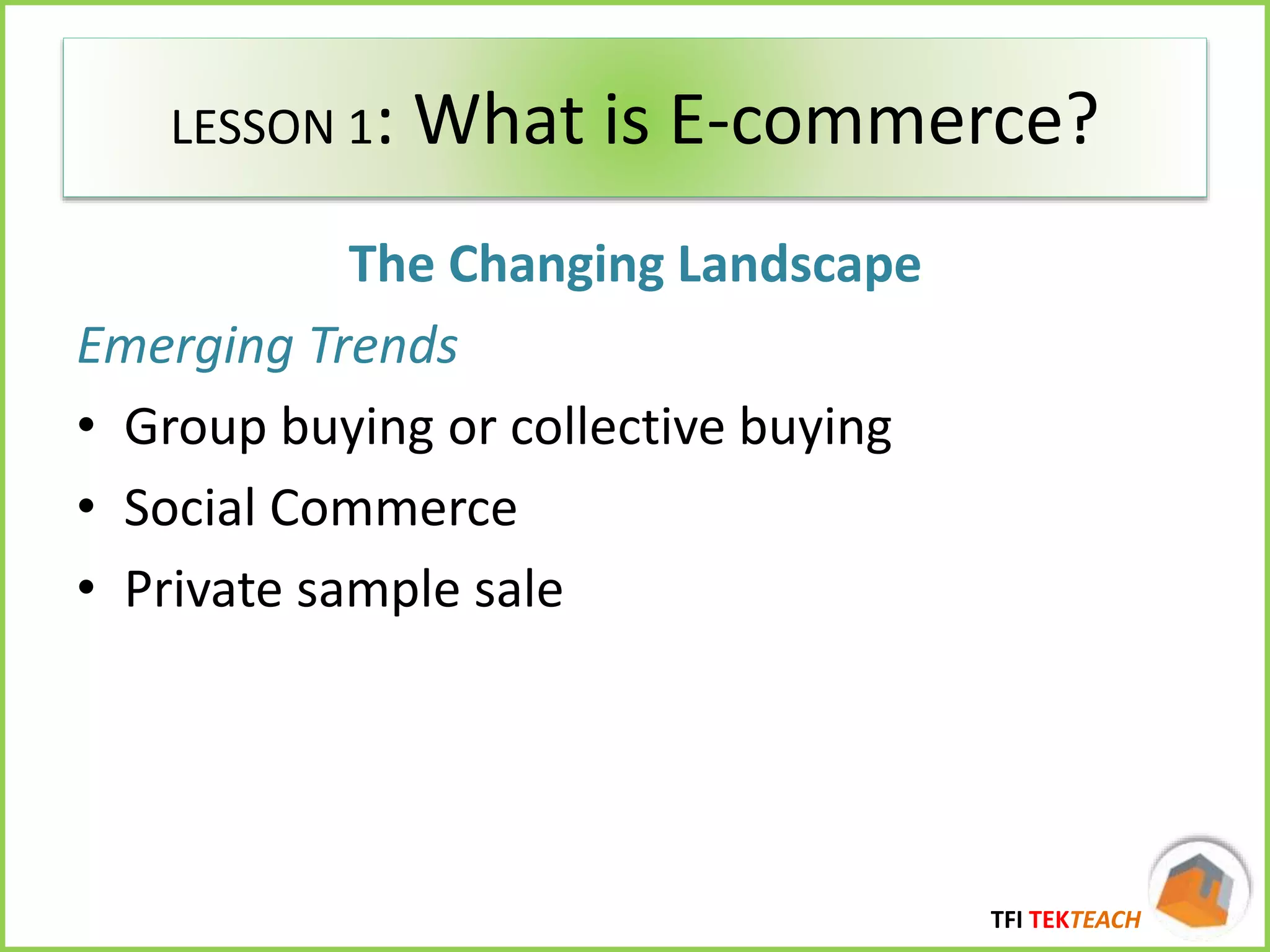 Lesson 1 - E-Commerce | PPTX
