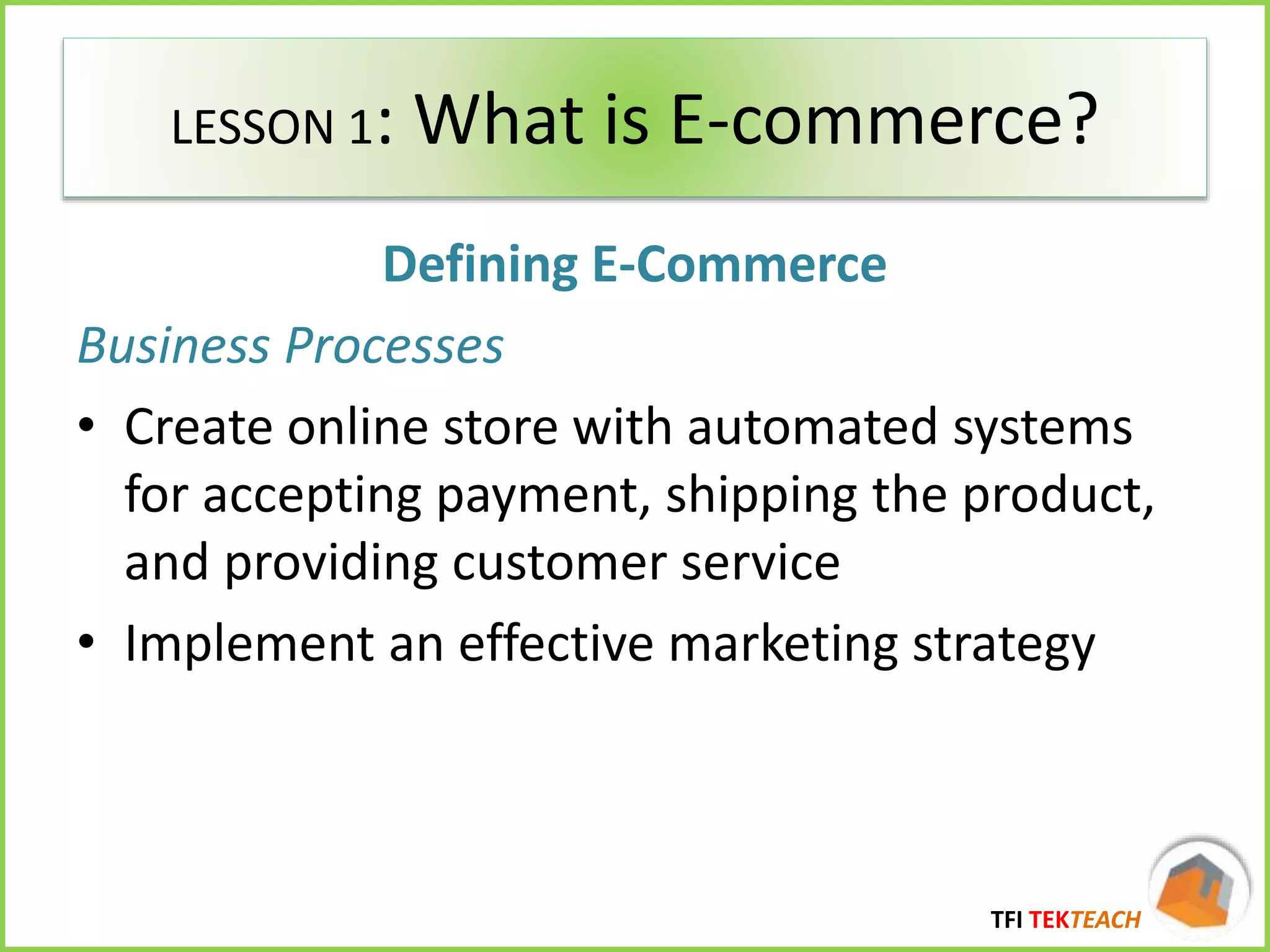 Lesson 1 - E-Commerce | PPTX