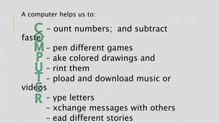 Introduction to Computer Lesson 1 | PPTX