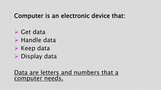 Introduction to Computer Lesson 1 | PPTX