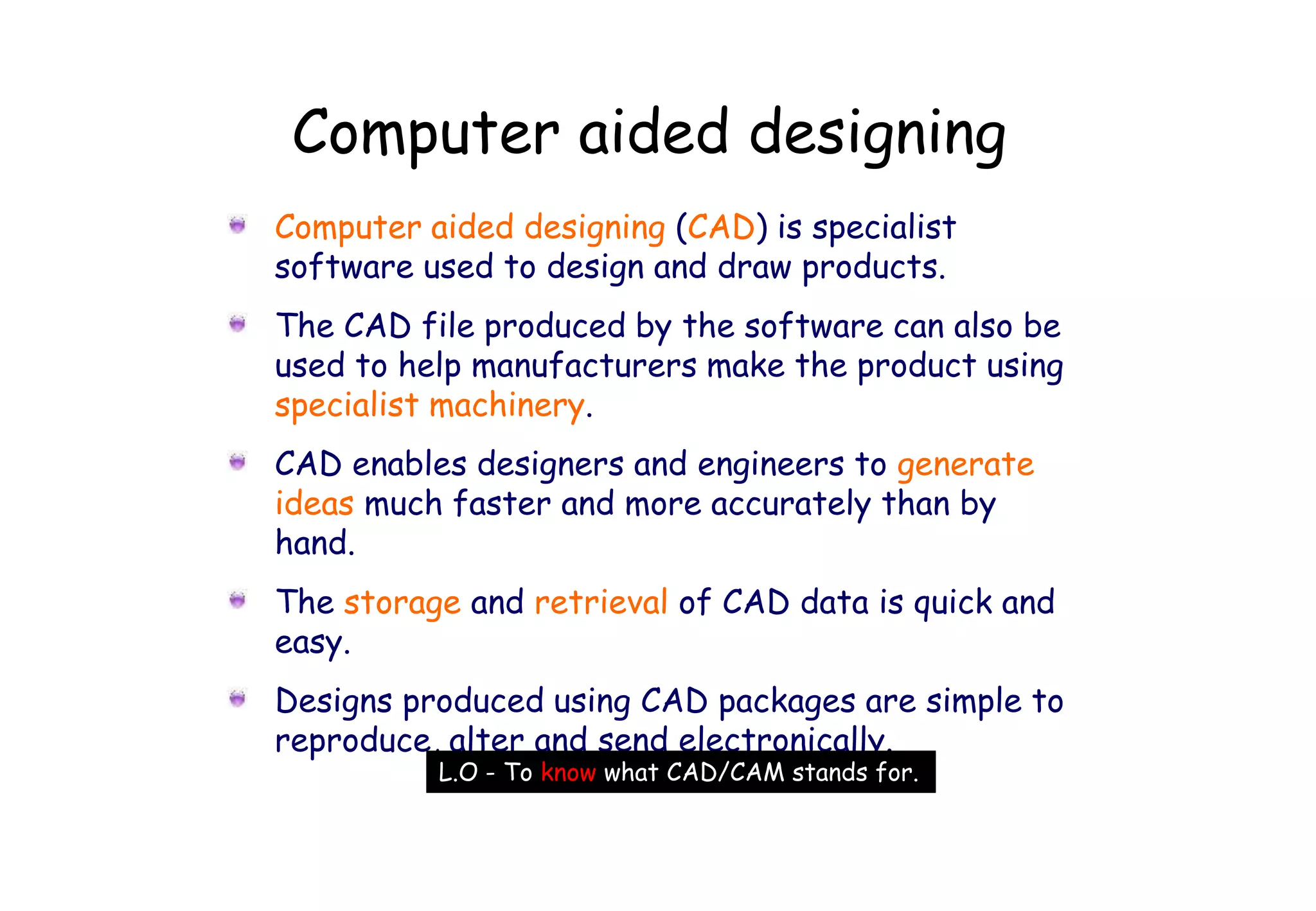 Lesson 1 - Introduction to CAD/CAM | PPTX
