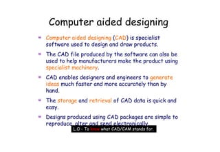 Lesson 1 - Introduction to CAD/CAM | PPT