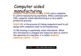 Lesson 1 - Introduction to CAD/CAM | PPT