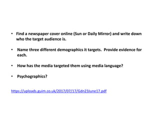 Lesson 1 - Introduction to Media Audiences | PPTX