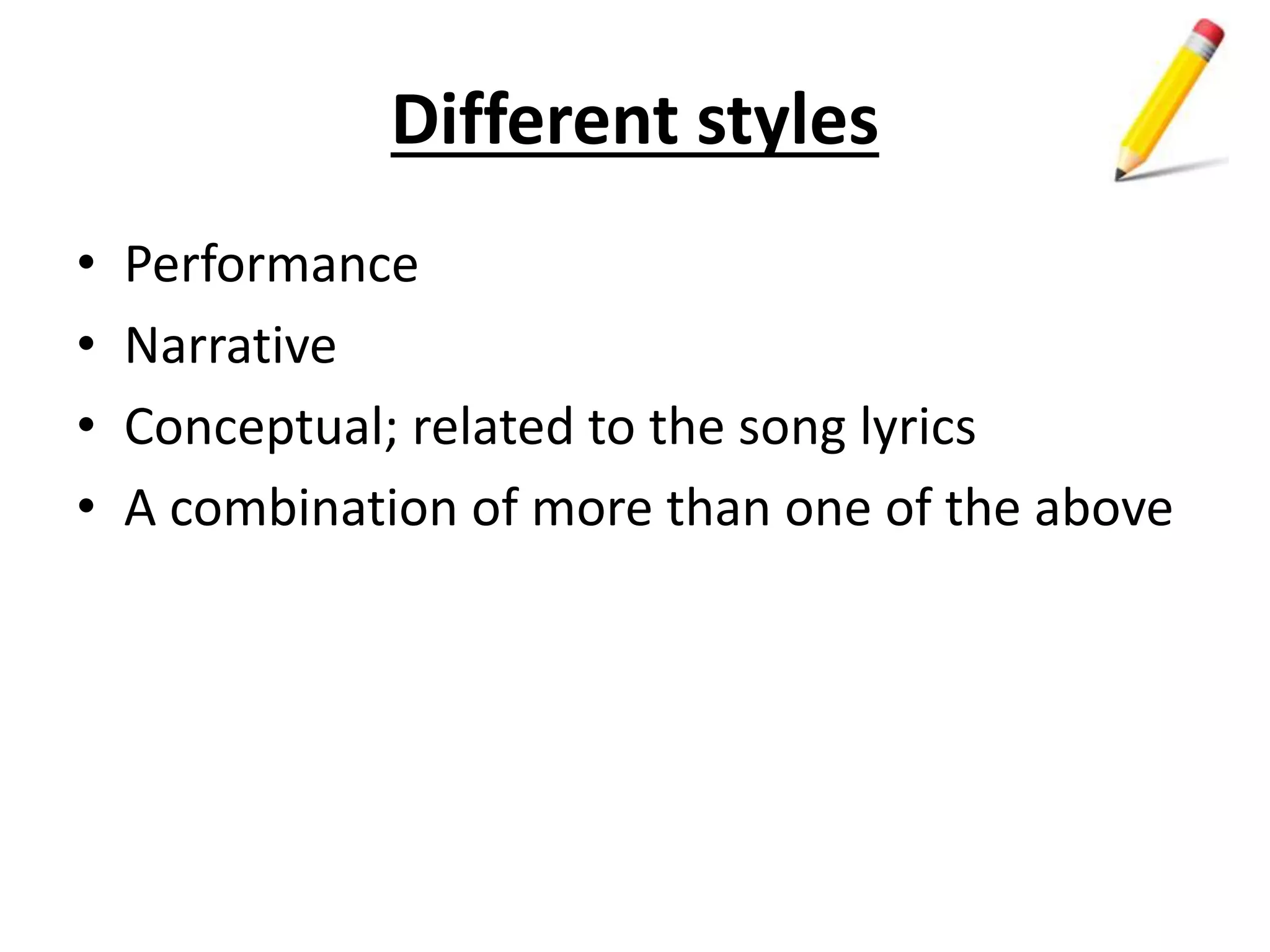 Lesson 1 - Introduction to Music Video | PPTX