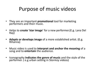 Lesson 1 - Introduction to Music Video | PPTX