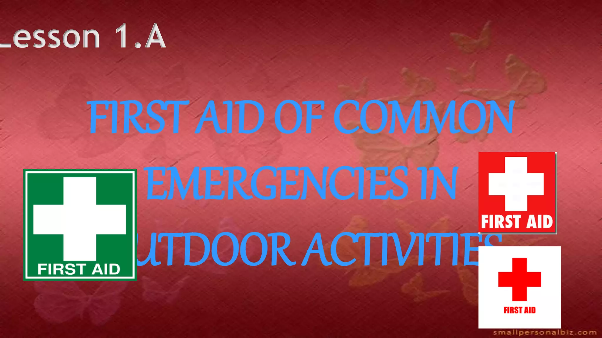 First Aid of Common Emergencies in Outdoor Activities | PPTX