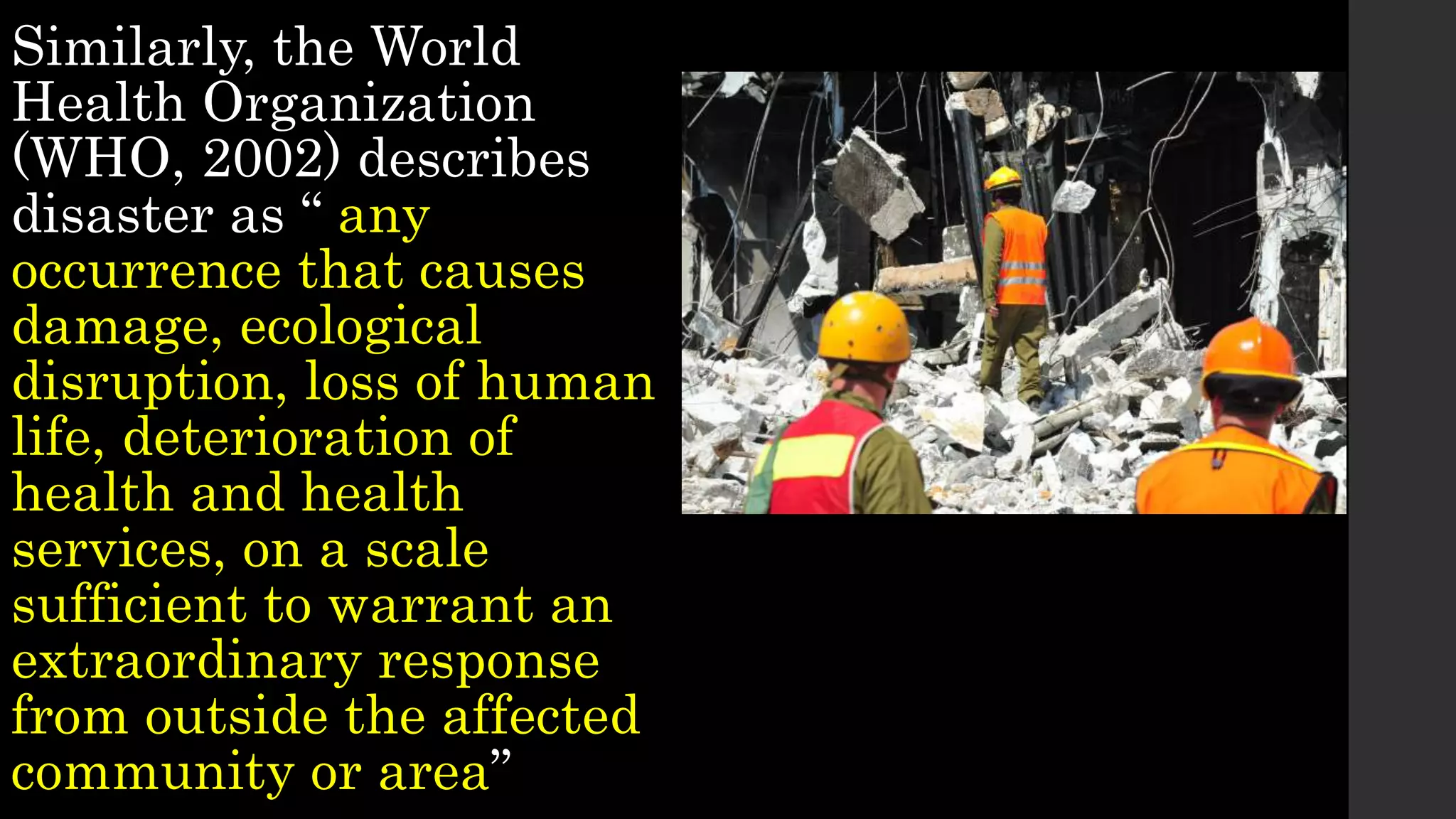Disaster, Hazard, Types of Hazard (Natural and Man Made Hazards), and ...