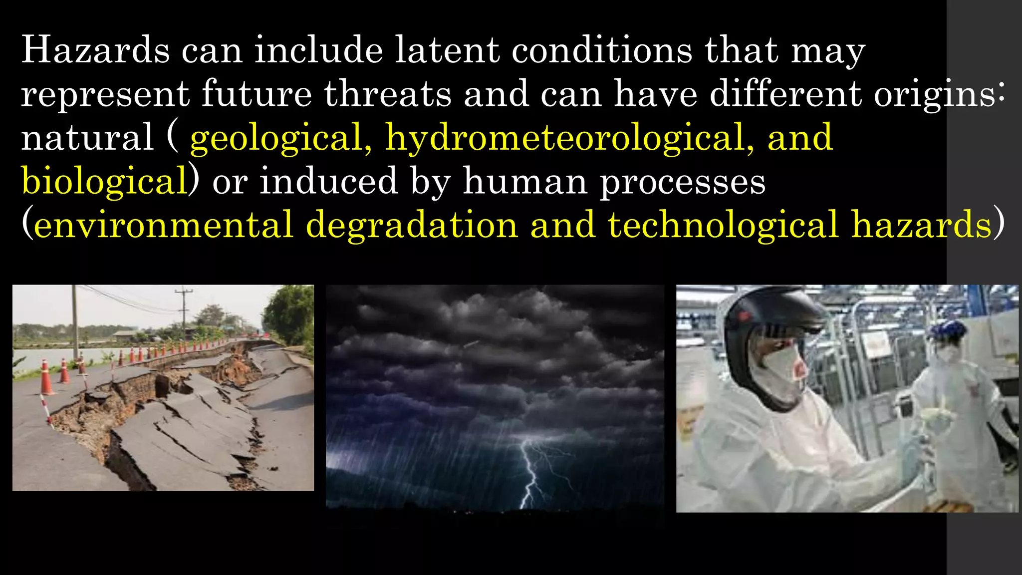 Disaster, Hazard, Types of Hazard (Natural and Man Made Hazards), and ...