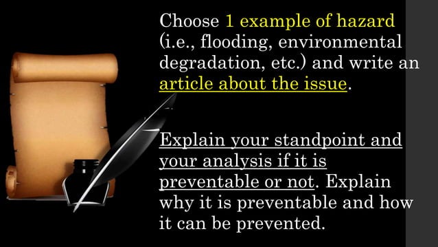 Disaster, Hazard, Types of Hazard (Natural and Man Made Hazards), and ...