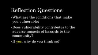 Disaster, Hazard, Types of Hazard (Natural and Man Made Hazards), and ...