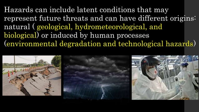 Disaster, Hazard, Types of Hazard (Natural and Man Made Hazards), and ...