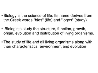 IGCSE Biology 0610 - Introduction to Biology - Characteristics of ...