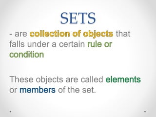 Lesson 1.1 basic ideas of sets part 1 | PPTX