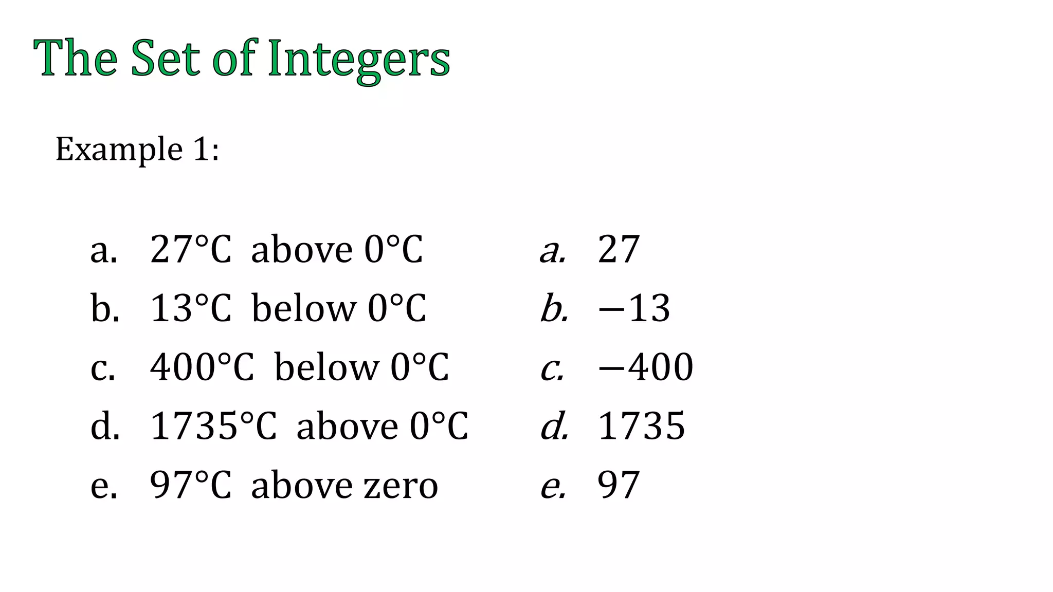 Lesson 1.4 the set of integers | PPTX