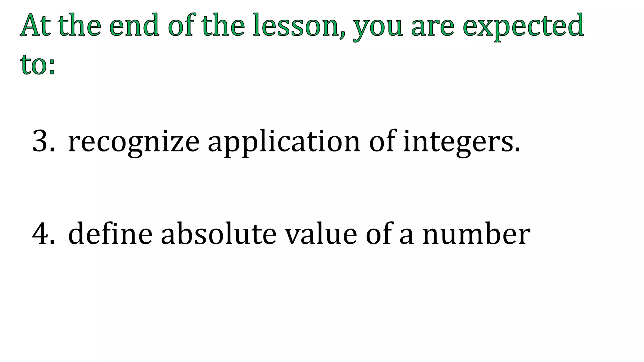 Lesson 1.4 the set of integers | PPTX