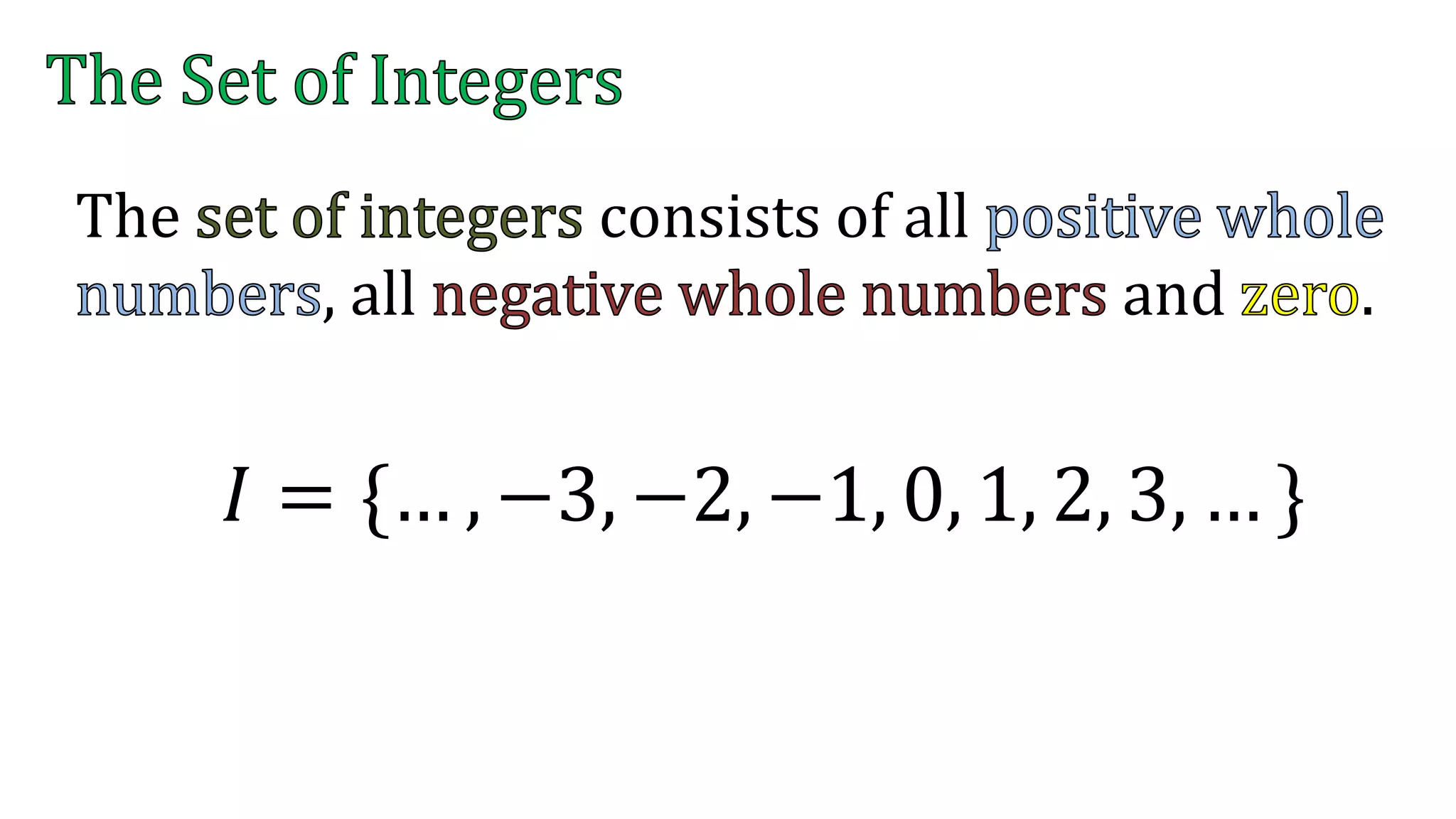 Lesson 1.4 the set of integers | PPTX