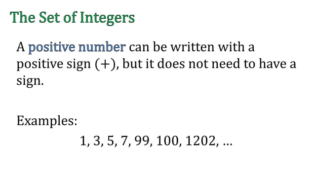 Lesson 1.4 the set of integers | PPTX