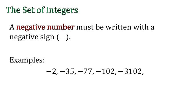 Lesson 1.4 the set of integers