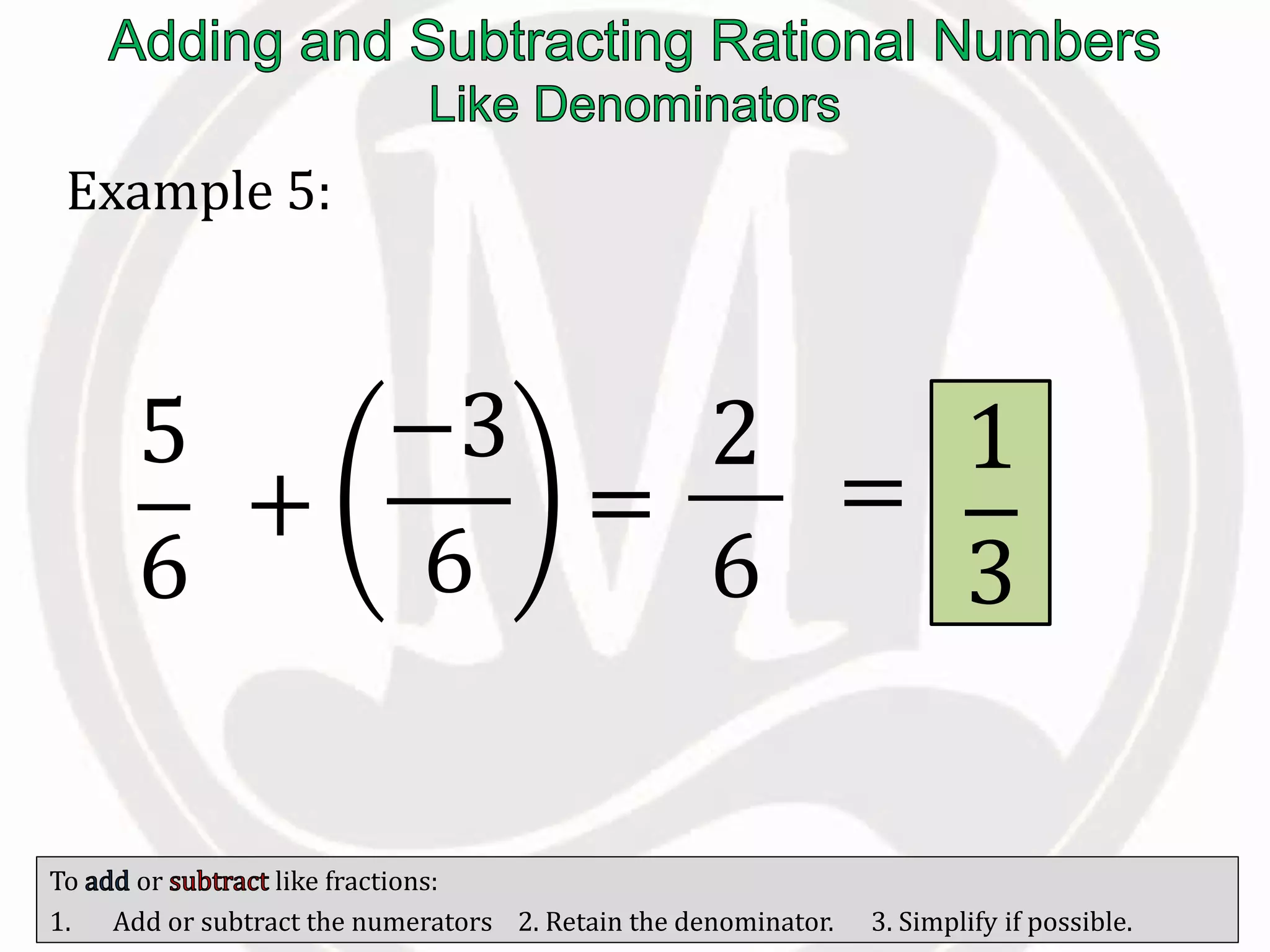 Lesson 1.9 a adding and subtracting rational numbers | PPTX