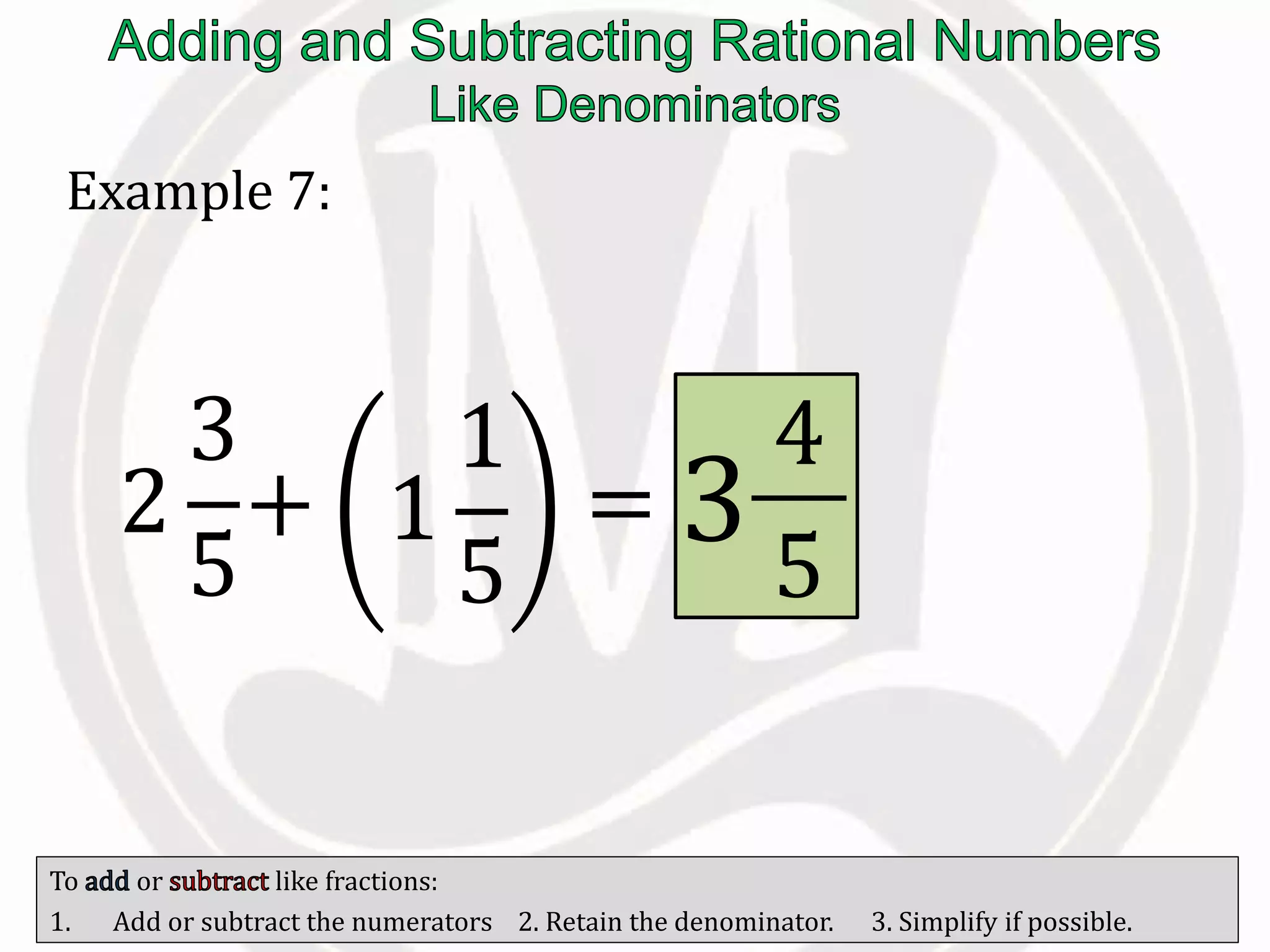 Lesson 1.9 a adding and subtracting rational numbers | PPTX