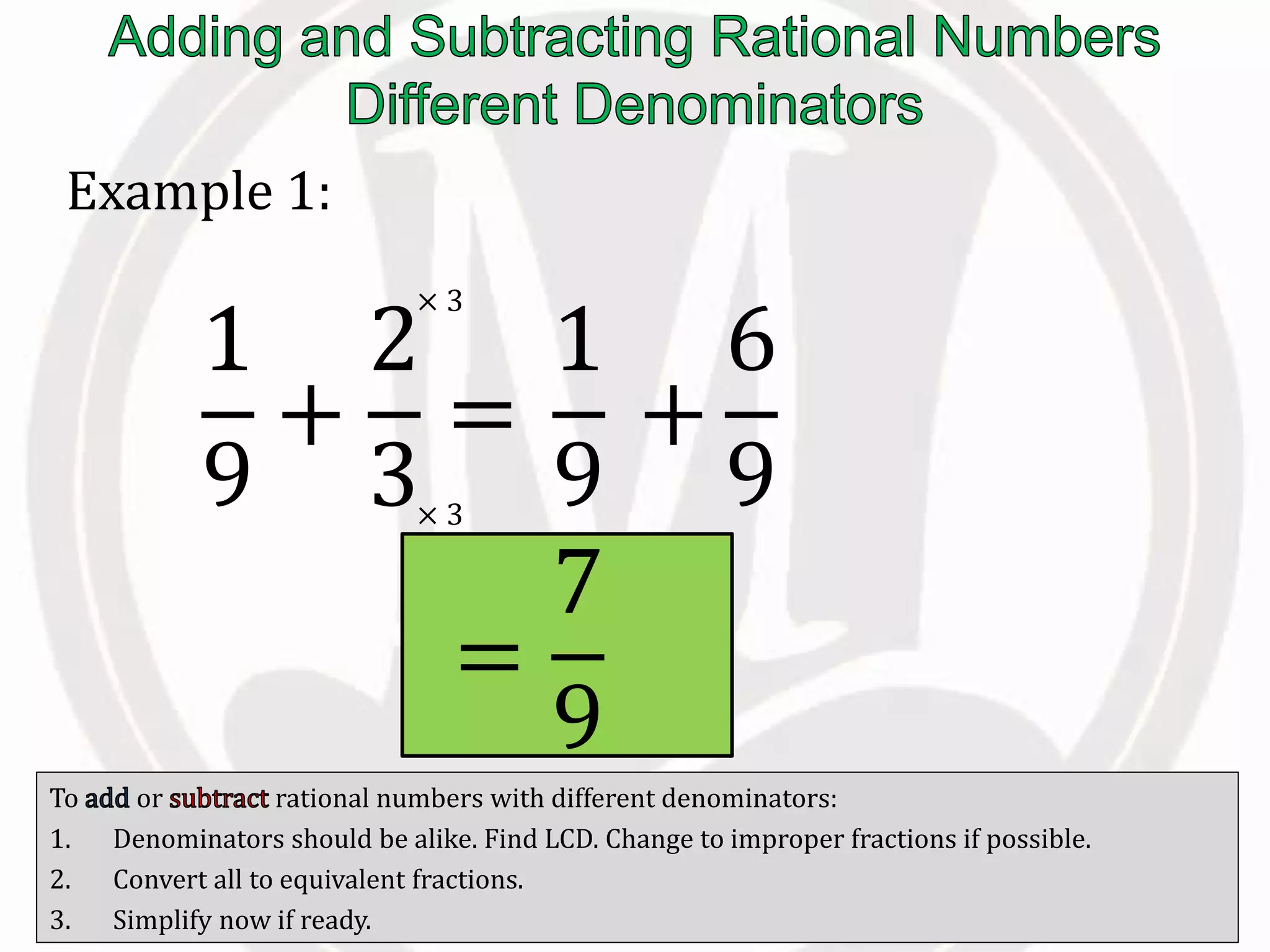 Lesson 1.9 a adding and subtracting rational numbers | PPTX