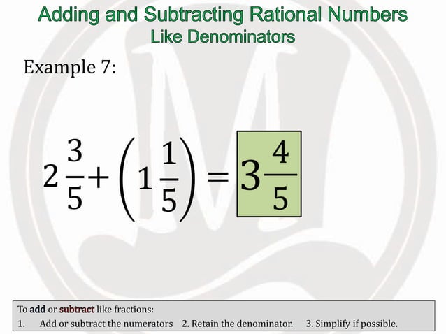 Lesson 1.9 a adding and subtracting rational numbers | PPTX