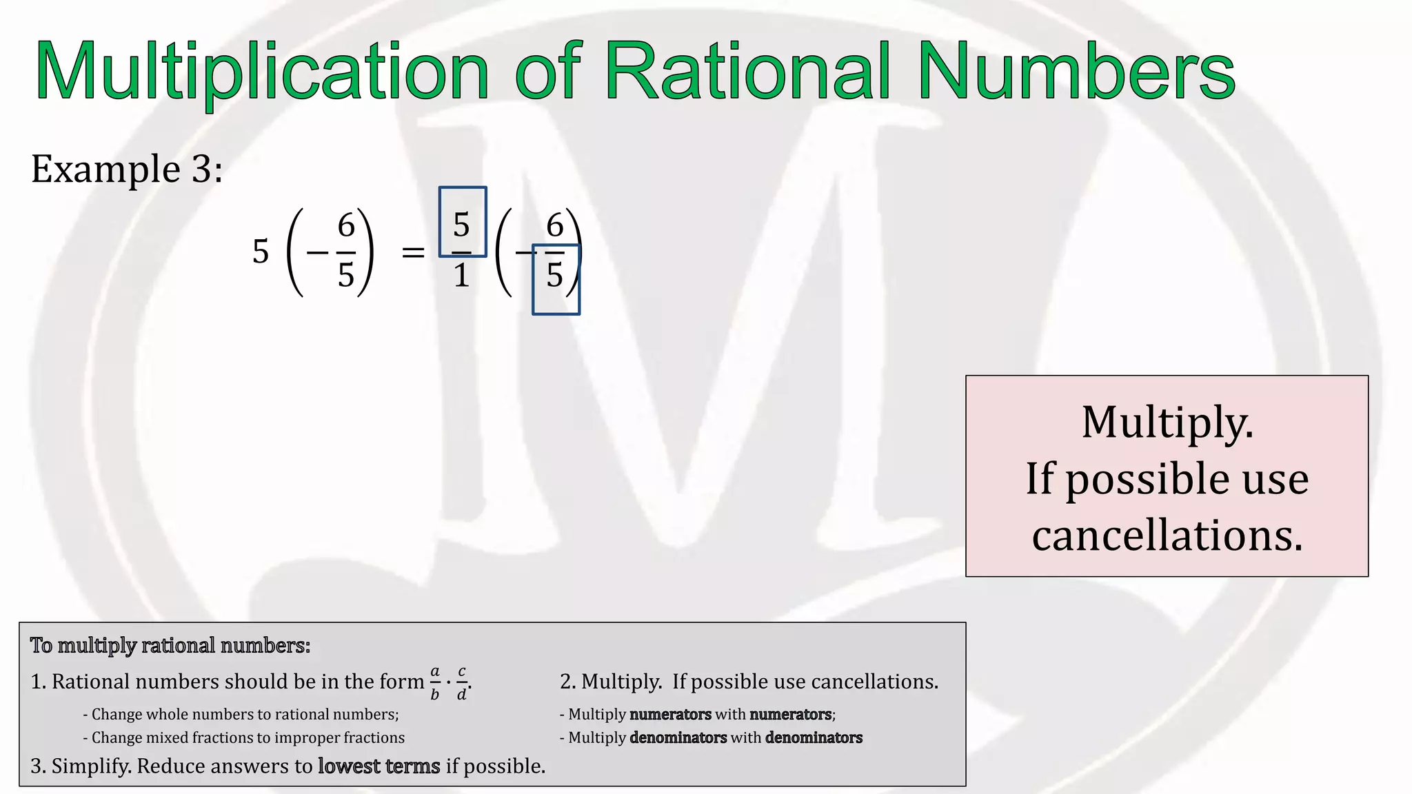 Lesson 1.9 b multiplication and division of rational numbers | PPTX