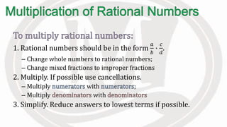 Lesson 1.9 b multiplication and division of rational numbers | PPTX