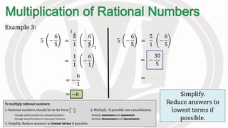 Lesson 1.9 b multiplication and division of rational numbers | PPT