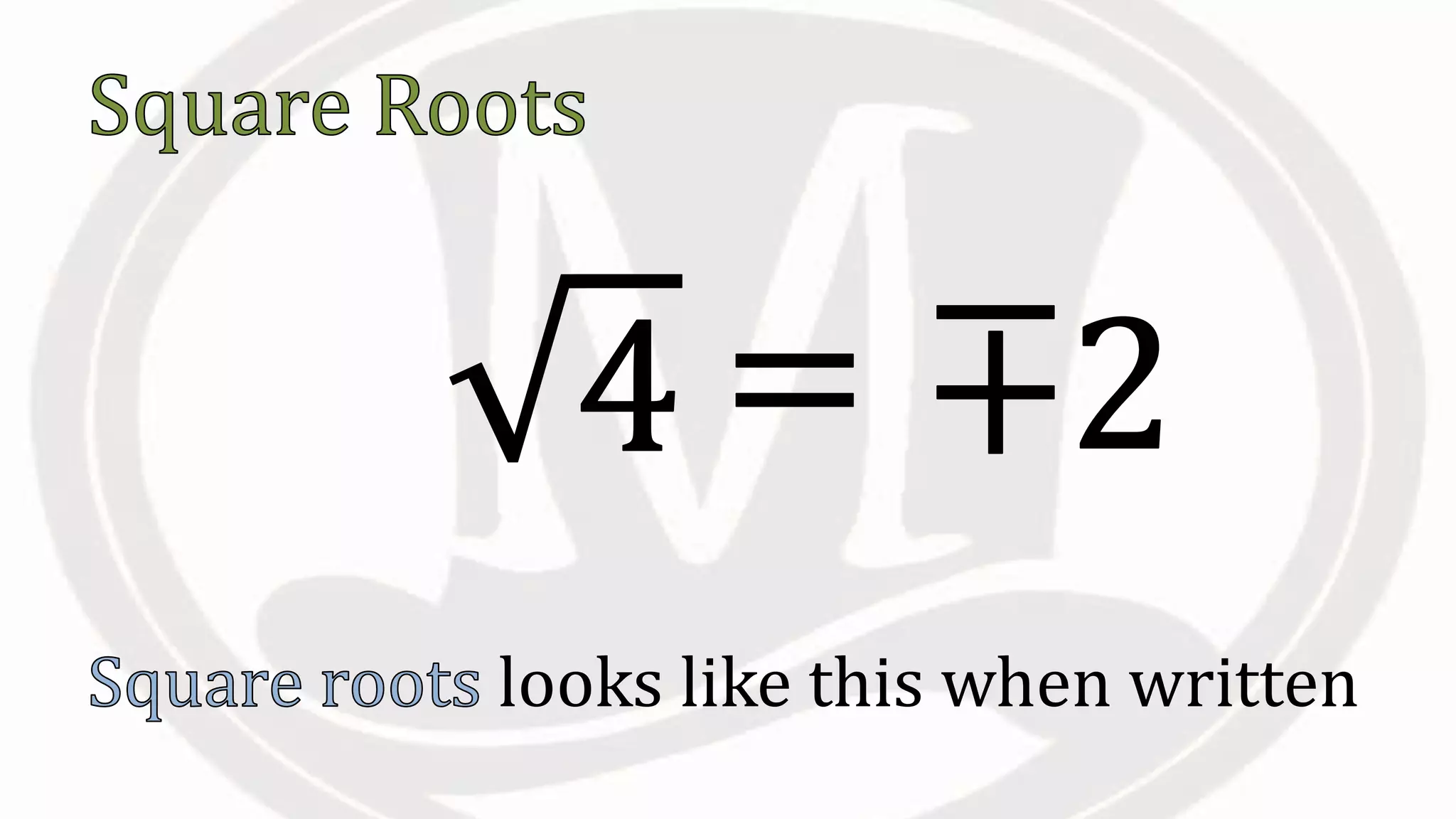Lesson 1.10 square roots | PPTX