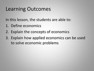 Lesson 1 what is economics | PPTX