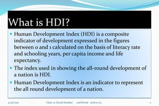 Human Development Index (HDI) in Nepal | PPTX