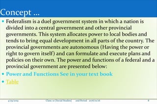 Concept of Regional Development and Federalism | PPTX
