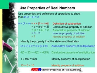 Lesson 1 1 properties of real numbers | PPT