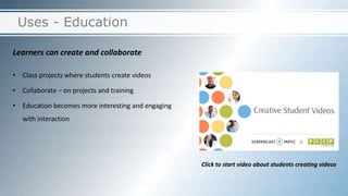 Lesson 1 1 screencast o-matic description and uses | PPTX