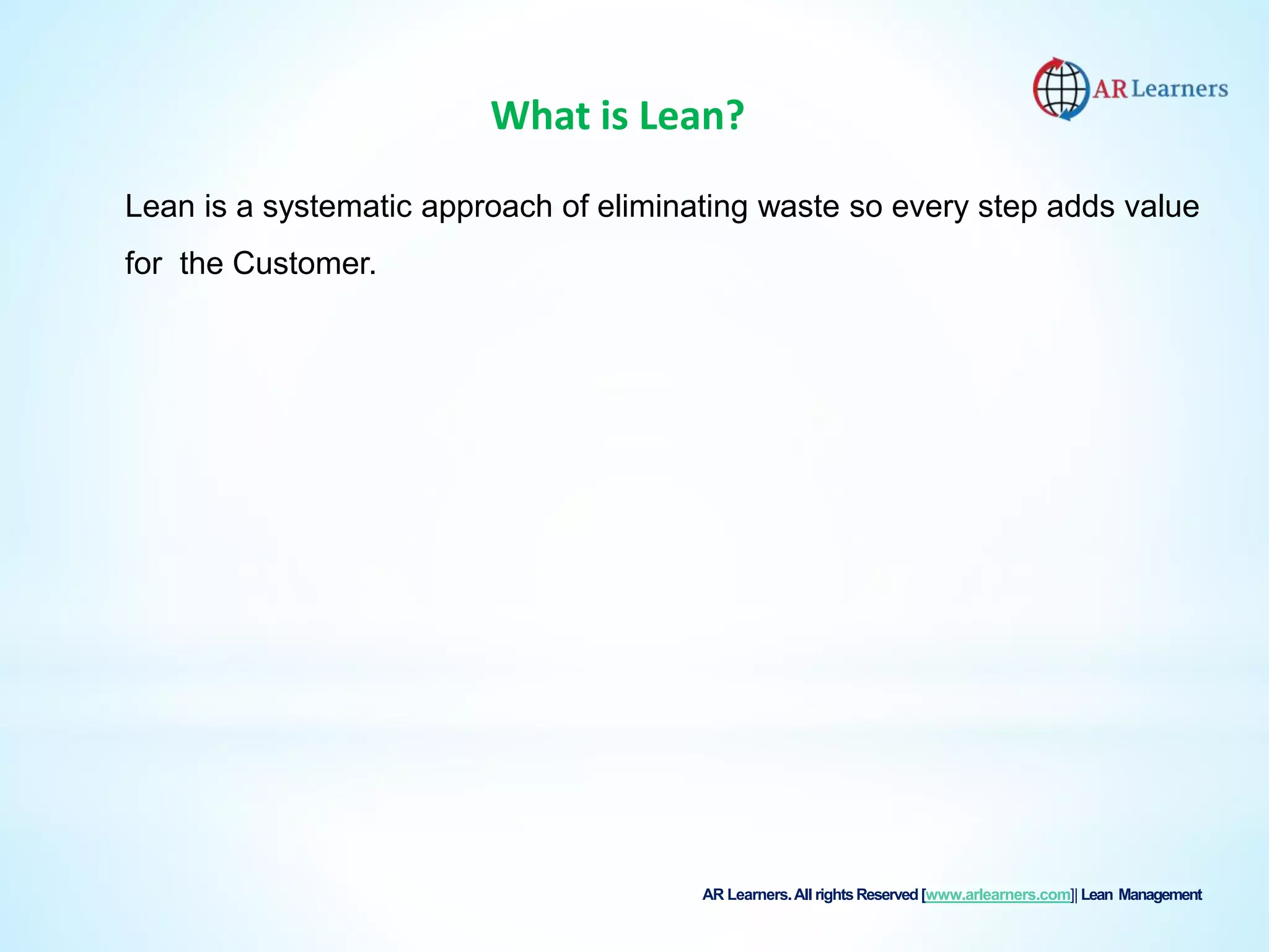 Lean Management Lesson 1 | PPTX | Manufacturing Industry | Industries