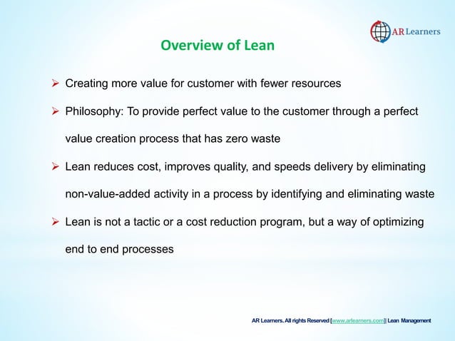 Lean Management Lesson 1 | PPTX | Manufacturing Industry | Industries