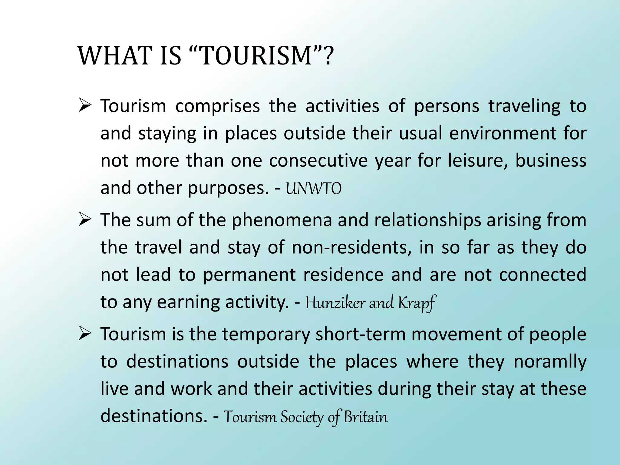 The meaning and Importance of Tourism | PPTX
