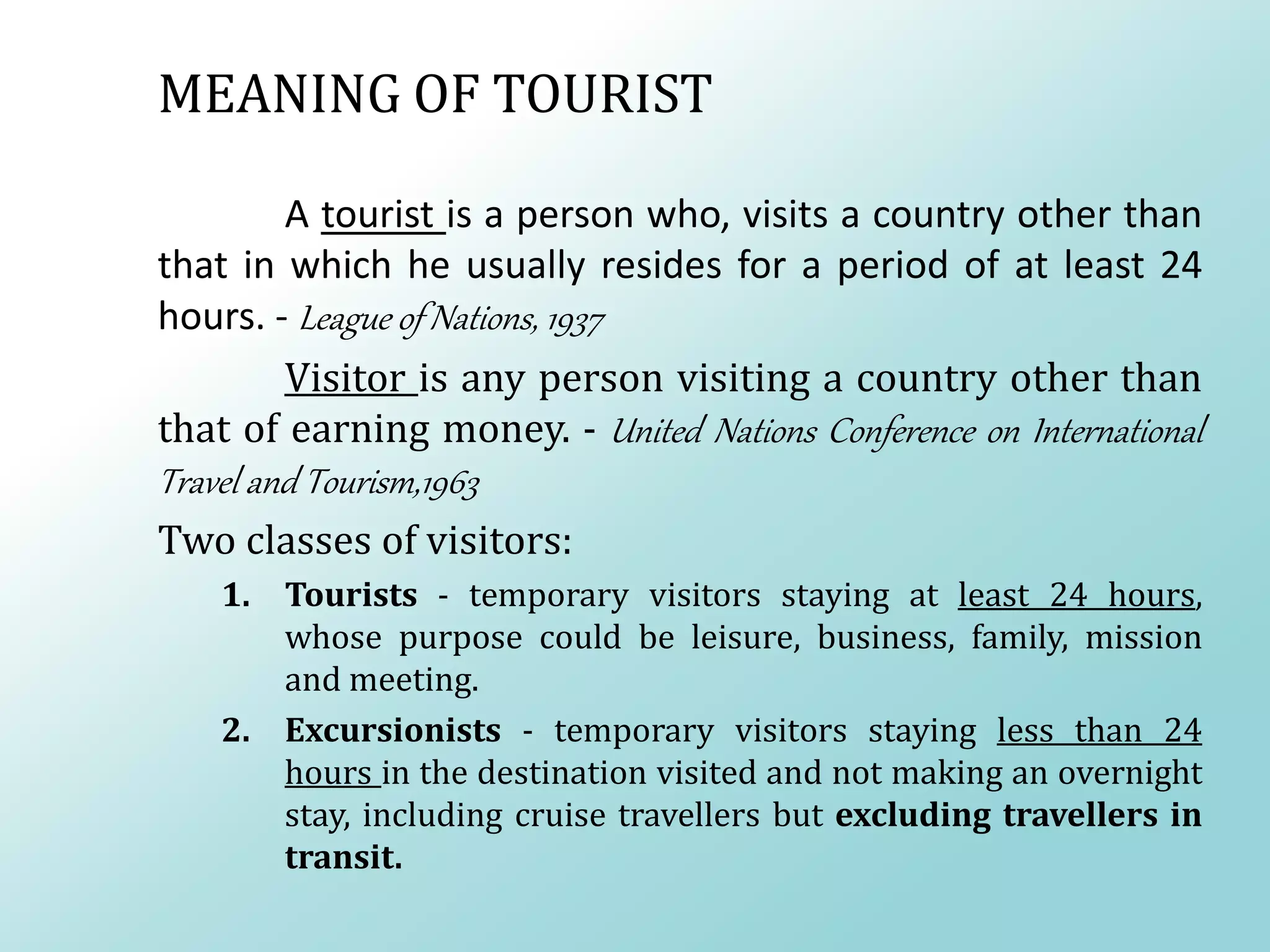 The meaning and Importance of Tourism | PPTX