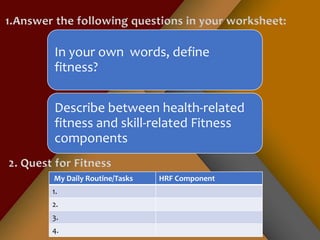 Health related Fitness G8 First Quarter | PPTX