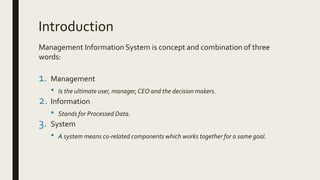 Introduction to Management Information System | PPT