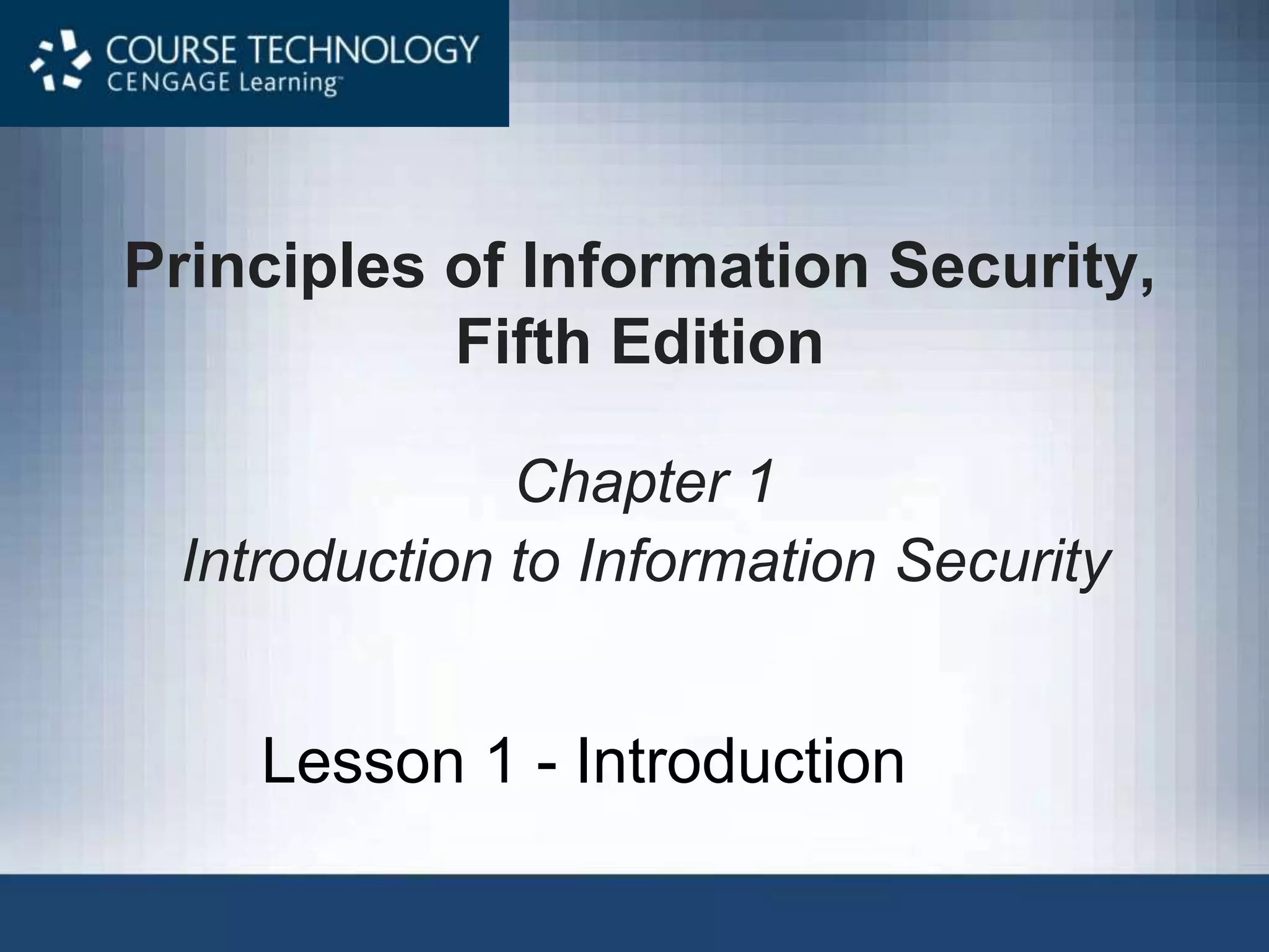 Information Assurance And Security - Chapter 1 - Lesson 1 | PPT