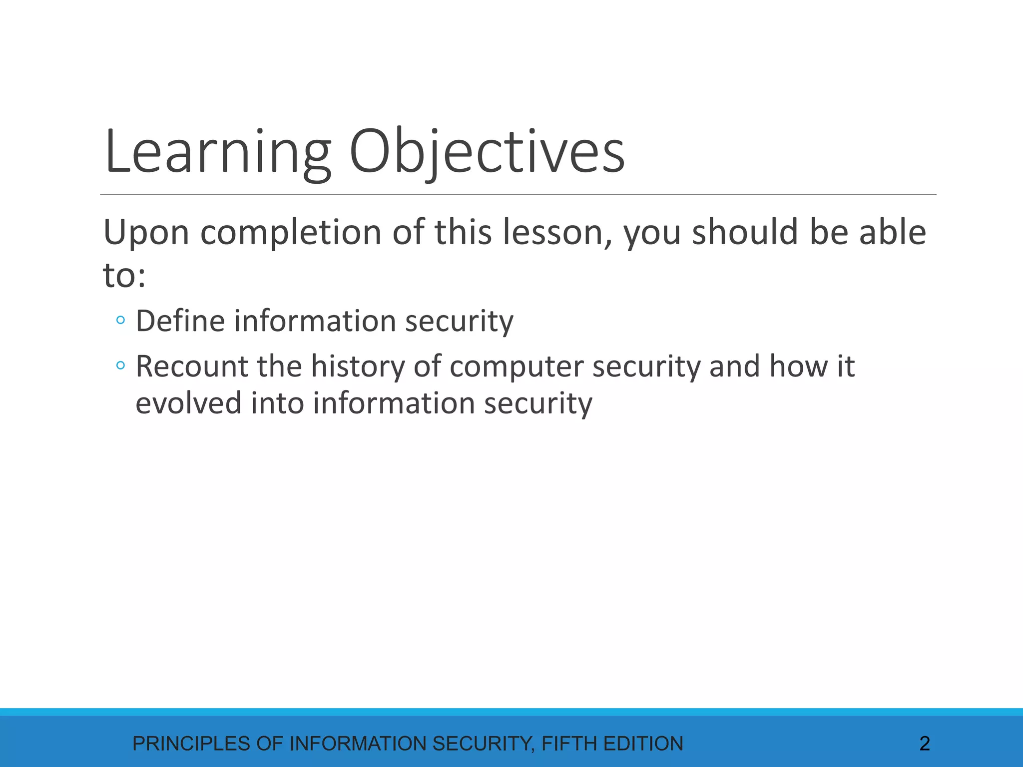 Information Assurance And Security - Chapter 1 - Lesson 1 | PPT